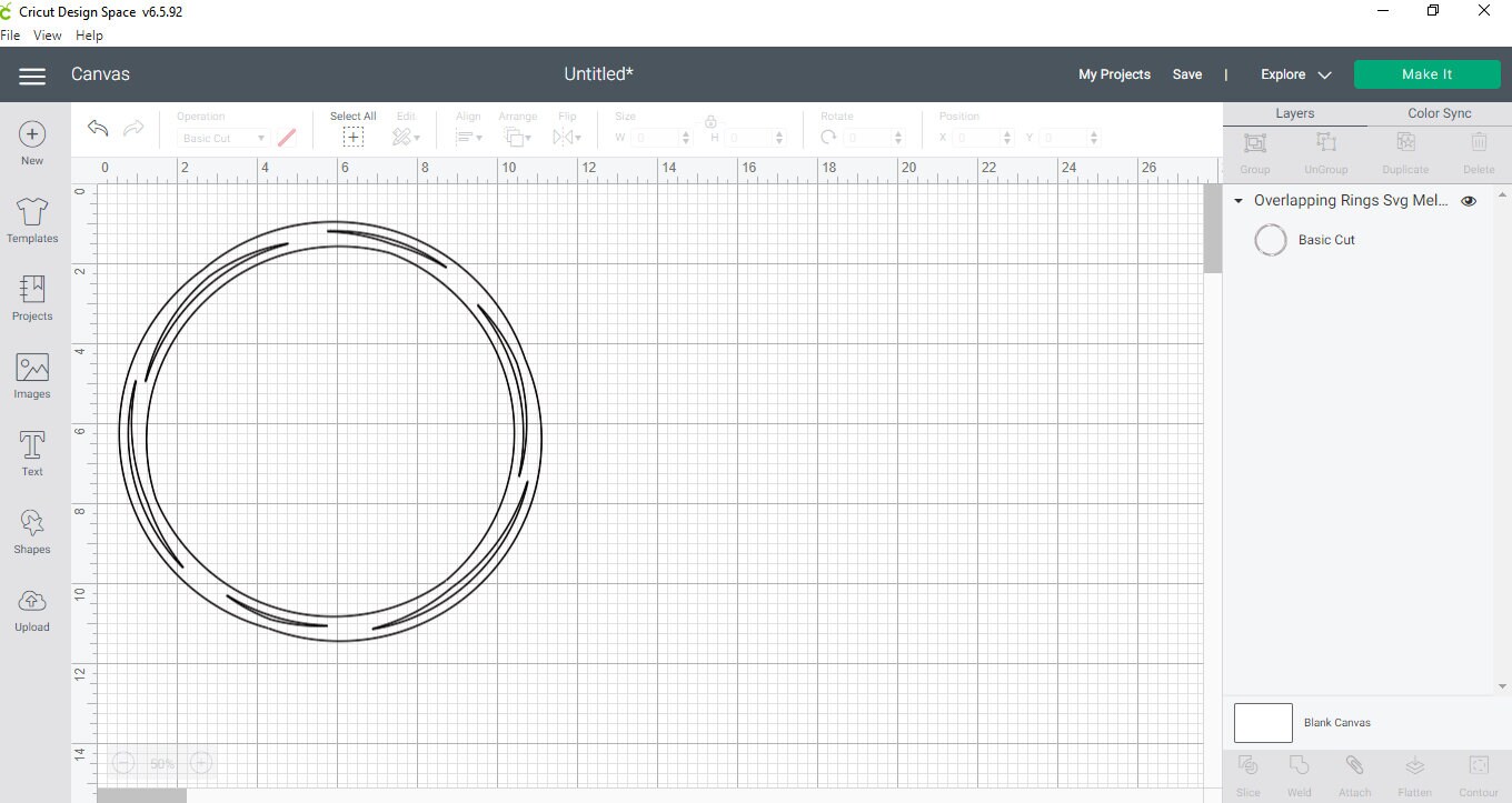 Circle Border SVG Overlapping Rings Template DIY Laser Cut - Etsy