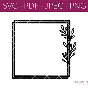 Double Square Border SVG, Overlapping Squares Template, Diy Monogram ...