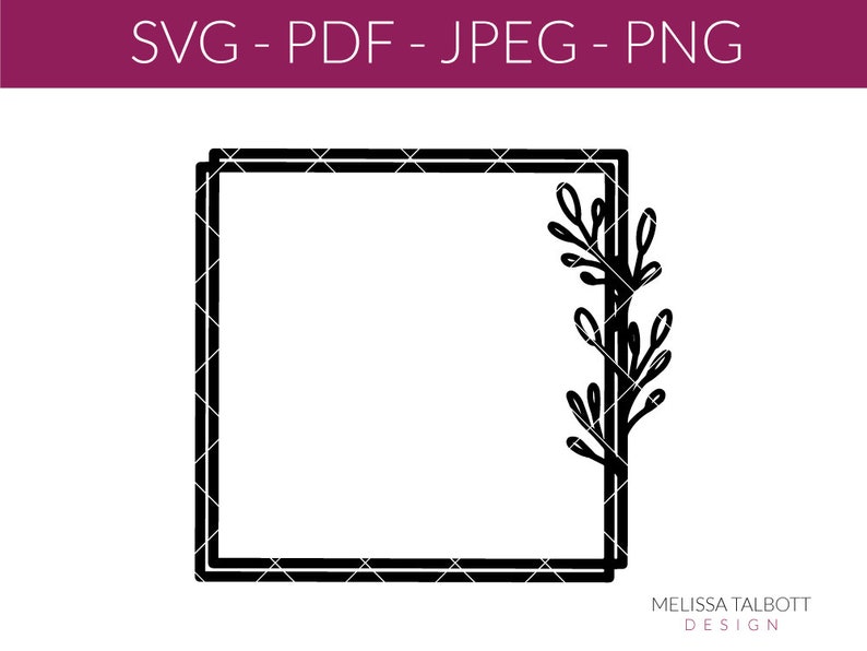 Double Square Border SVG Overlapping Squares Template Diy - Etsy