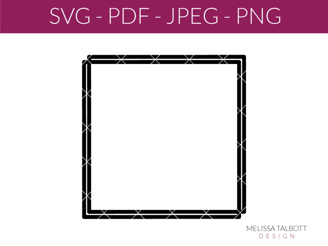 Double Square Border SVG Overlapping Squares Template DIY - Etsy