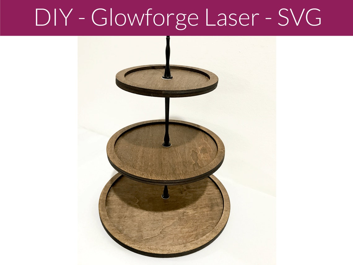Tiered Tray SVG Riser Plans Laser Cut Files Circle Shape - Etsy