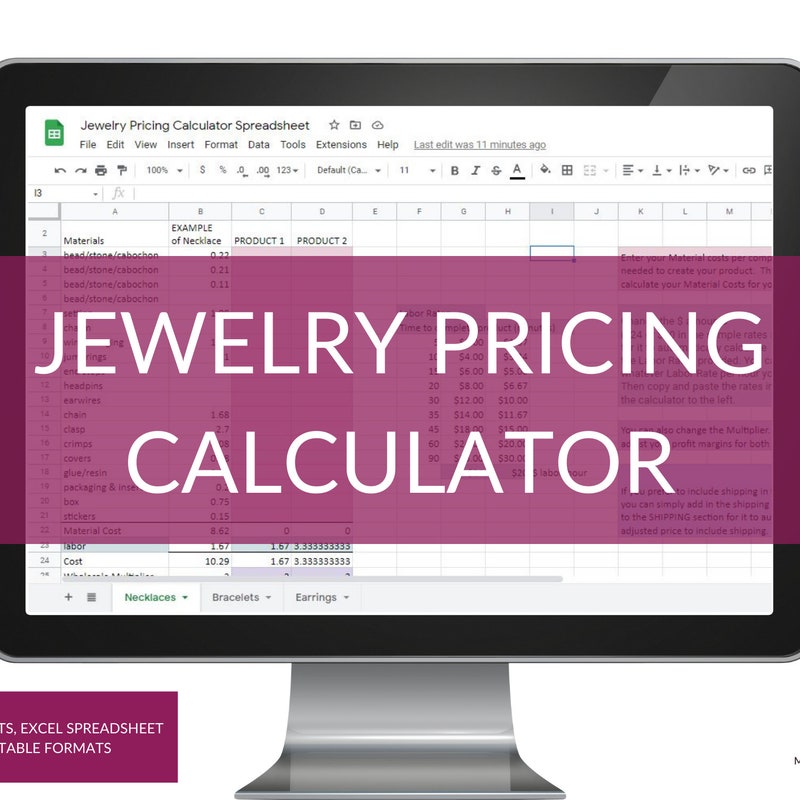 Excel Jewelry - Etsy
