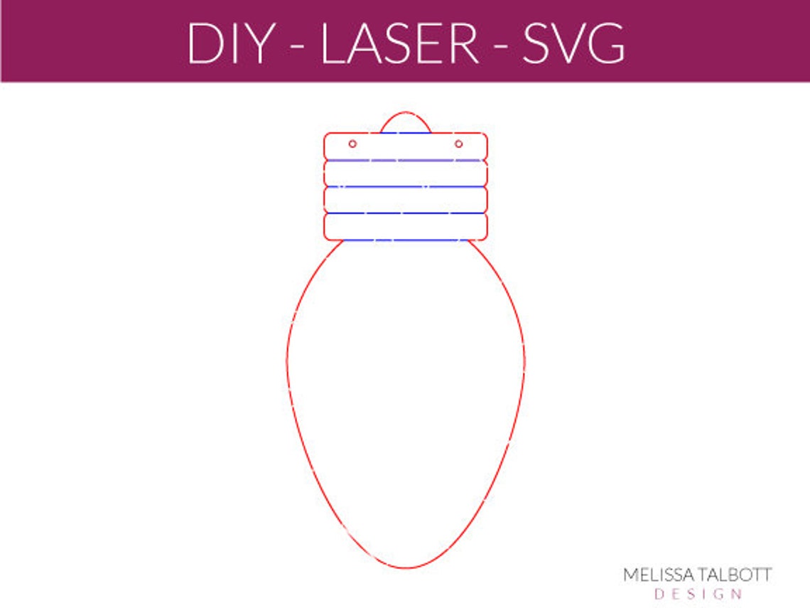 C9 Lightbulb SVG Template Laser Ready Christmas Tags DIY | Etsy