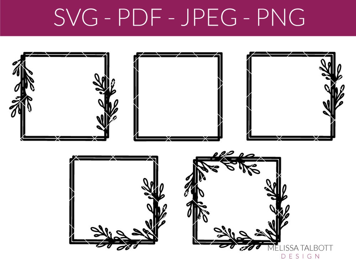 Double Square Border SVG Bundle Overlapping Squares Template - Etsy