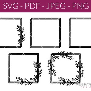 Double Square Border SVG Bundle, Overlapping Squares Template, Diy ...