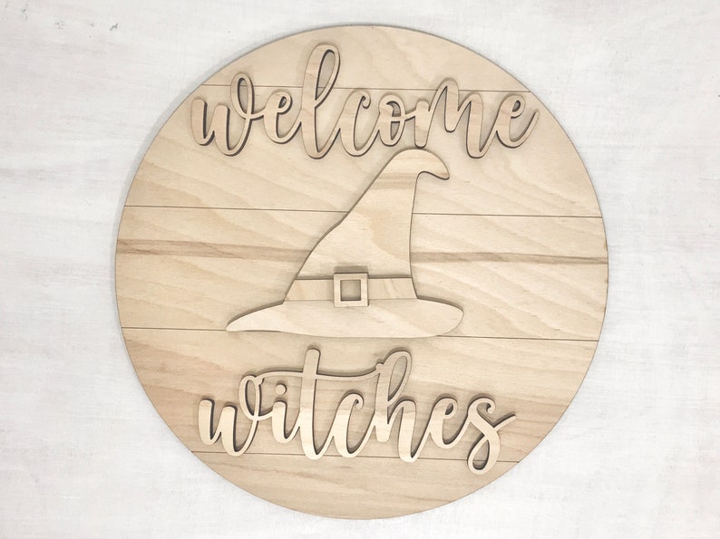 Welcome Witches Sign SVG Witch Hat Sign Laser Cut Files | Etsy