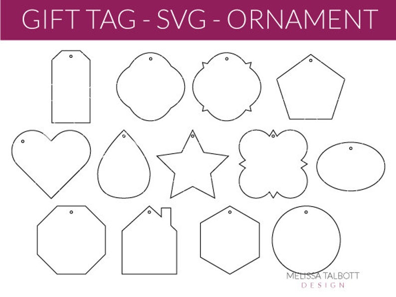 Gift Tag SVG Template Bundle, Laser Ready Christmas Tags, DIY Laser Cut ...
