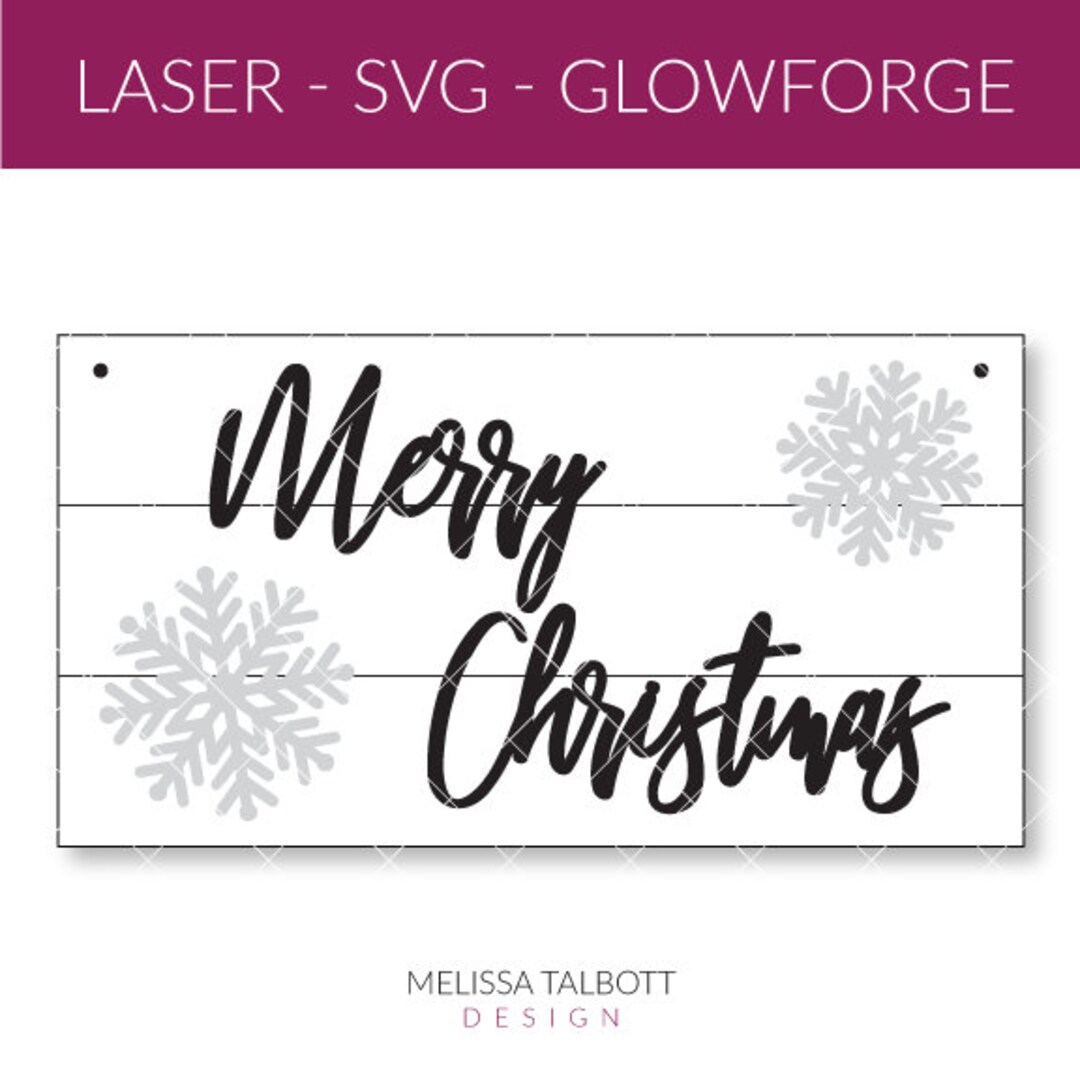 Merry Christmas Sign SVG Template, Laser Ready Holiday Signs, Laser Cut ...