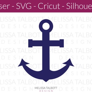 Anchor SVG, Nautical Silhouette Sign Laser Cut Files, DIY Kids Home ...