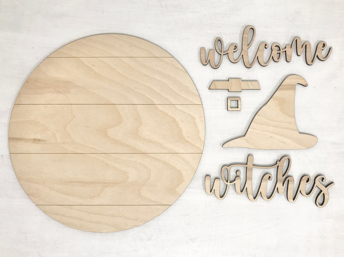 Welcome Witches Sign SVG Witch Hat Sign Laser Cut Files | Etsy