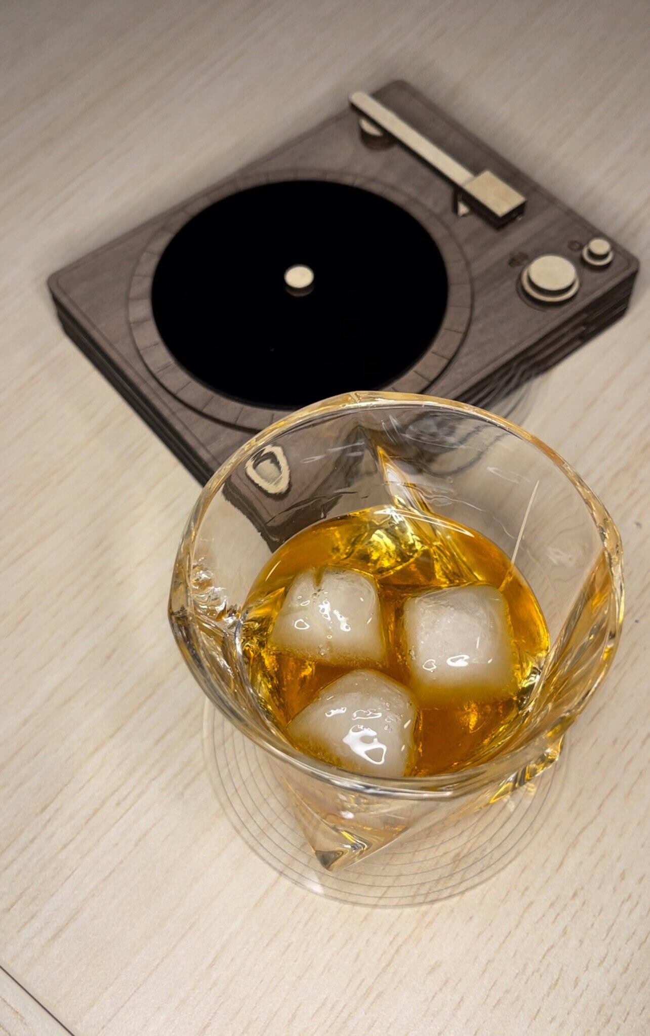 Custom Vinyl Record Player Coaster Set Wooden Customized Music Lover ...