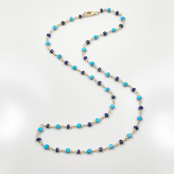 Lapis and Turquoise Necklace - Etsy