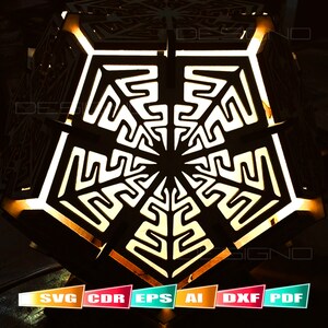 Hexagon Shelves Lamp | Wood Lamp Hexagon | Warm Night Light | Wood Lamp ...