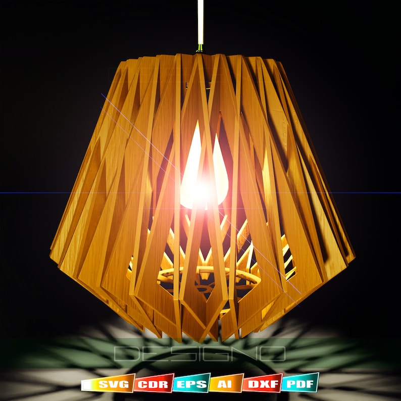 Hanging Lamp SVG | Laser Cut Pendant Lamp Shade | Unique Glowforge ...