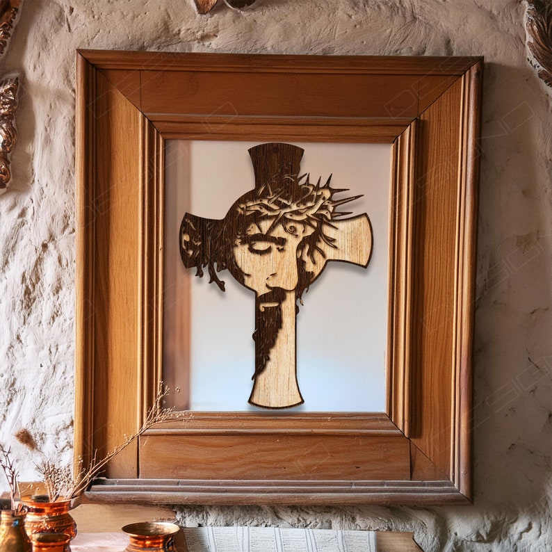 Jesus Cross SVG | Christian Wall Art Laser Cut File for Glowforge ...