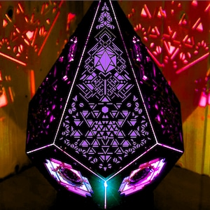 Hexagon Shelves Lamp Warm Night Light Wood Lamp Hexago Wood Lamp Svg ...