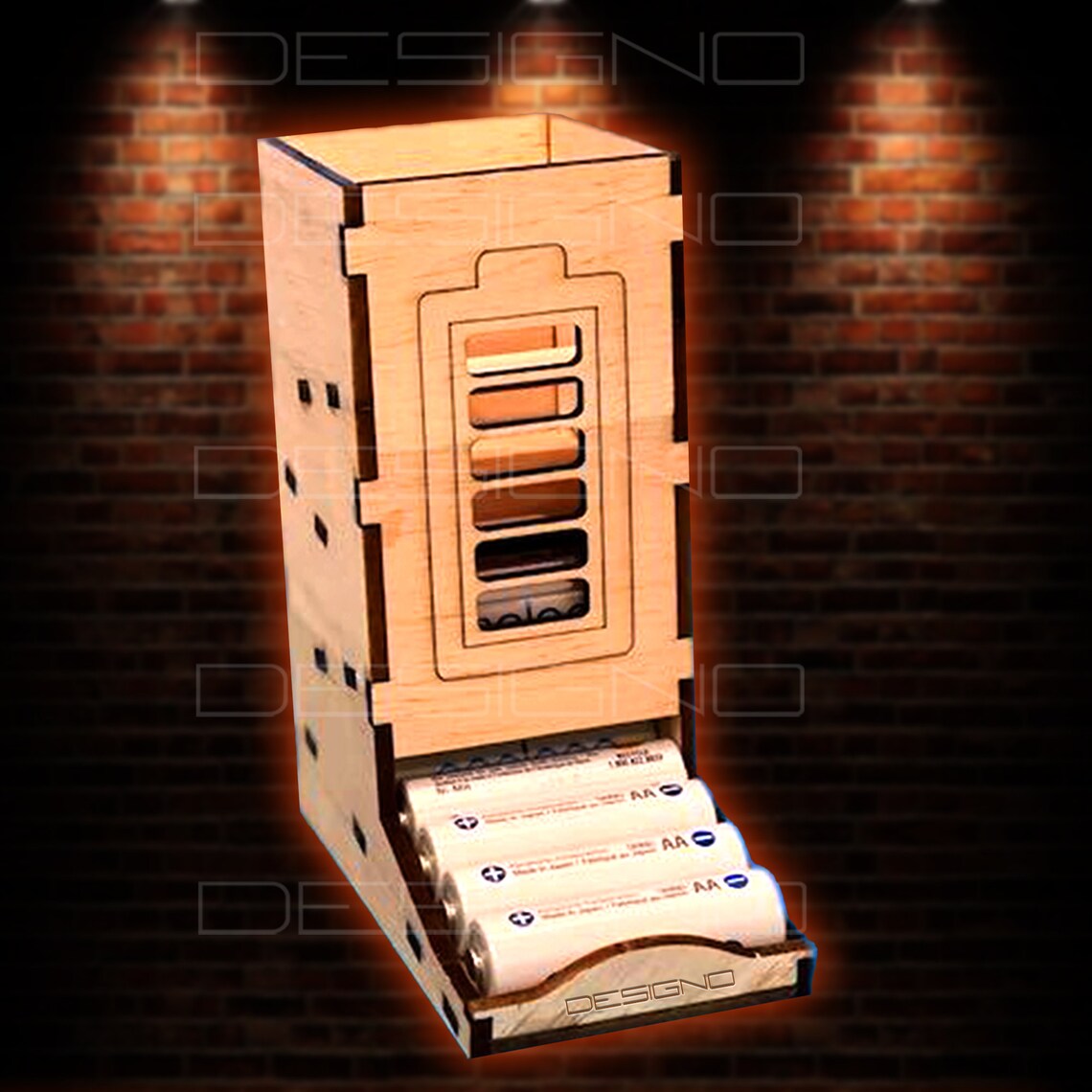 Laser Cut Files: Original Battery Dispenser for AA and AAA. Storage Box Template in Svg, Dxf ...