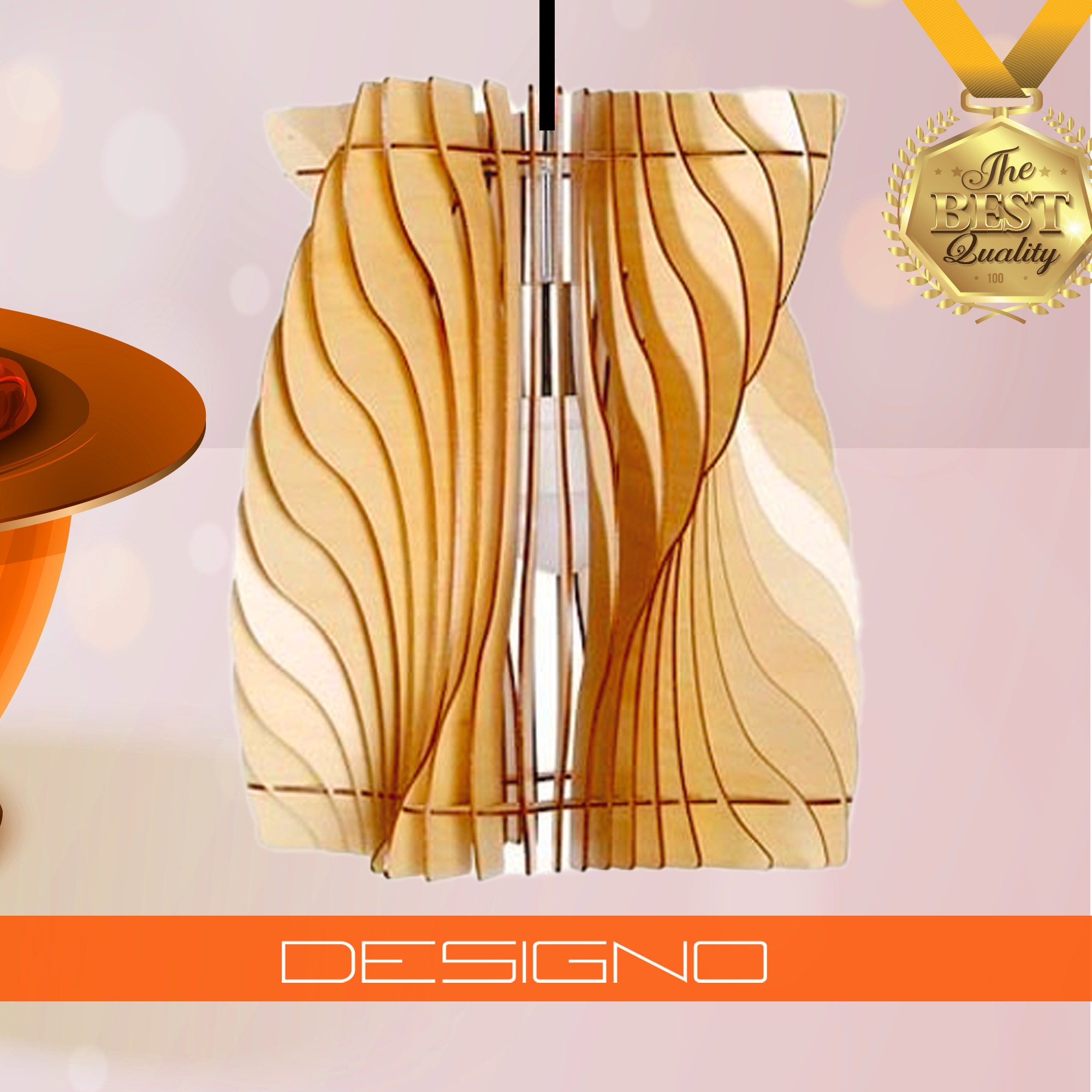 Modern Wood Art Wooden Lamp Design Template for Laser Digital Downloads ...