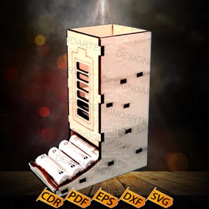 Laser Cut Files: Original Battery Dispenser for AA and AAA. Storage Box ...
