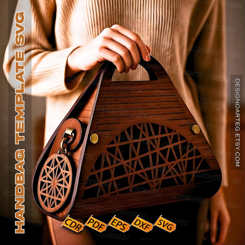 Laser Cut Handbag Template SVG, Wooden Purse Pattern (digital Download ...