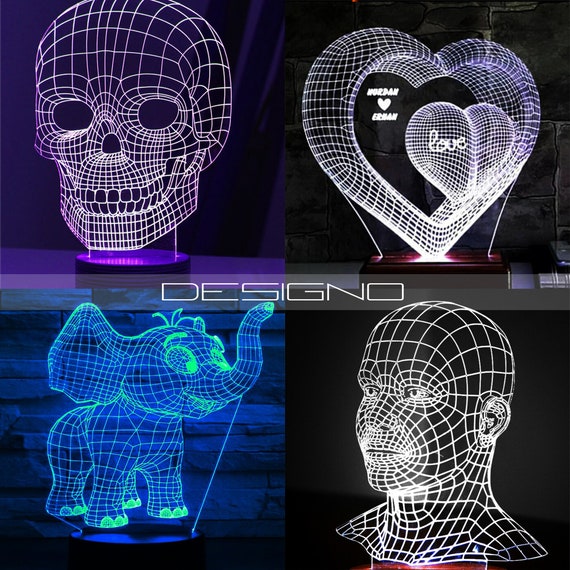 3d Illusion Lamp Svg New 100 Night Light Acrylic Files - Etsy