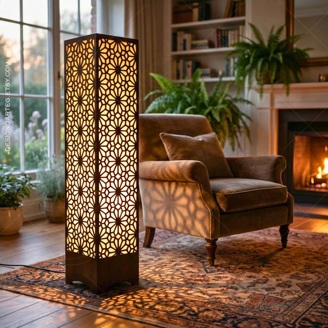30 Modern Floor Lamp Templates SVG DXF, Laser Cut Wood Lamp Files for ...
