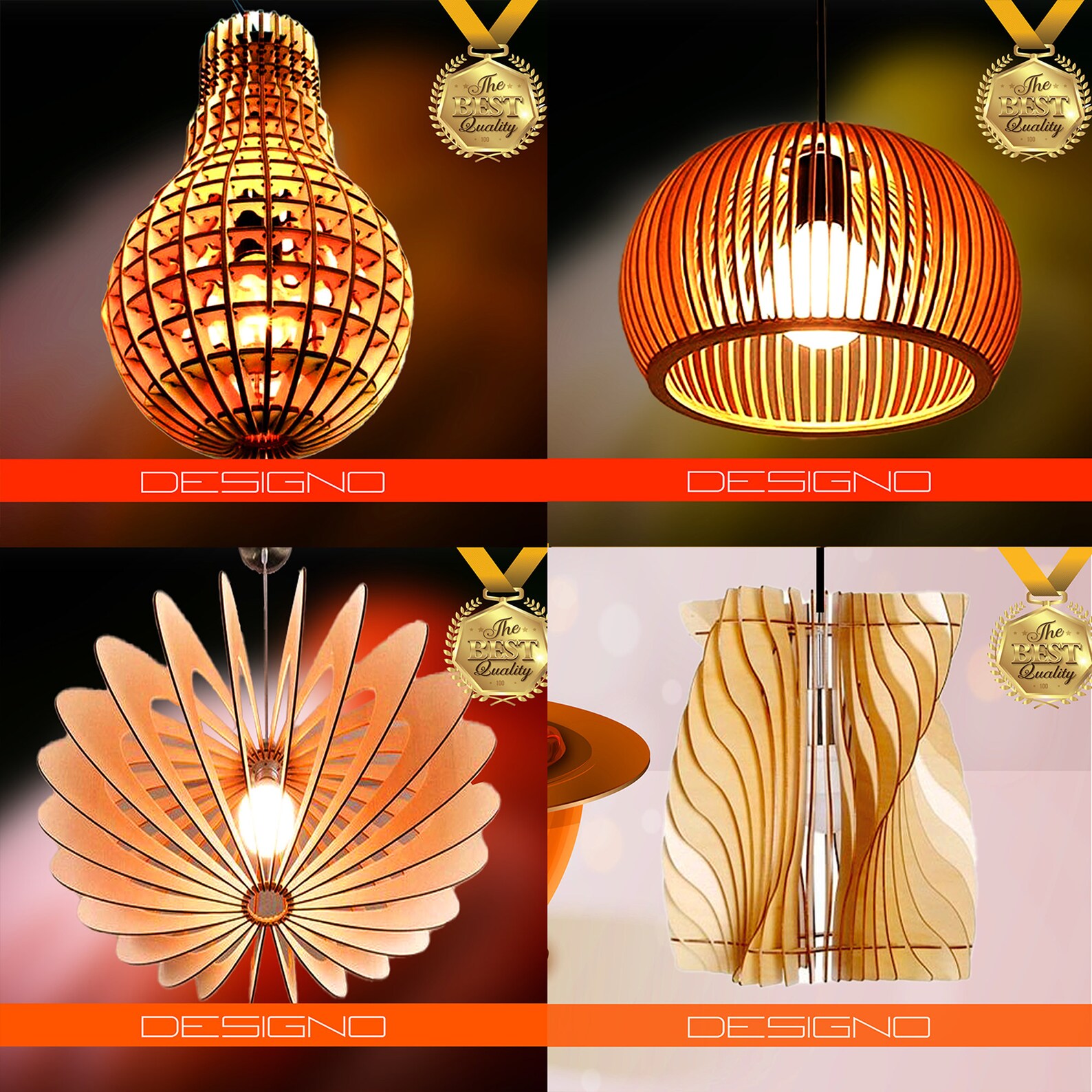 Modern Wood Art | Wooden Lamp Design Template for Laser | Digital ...