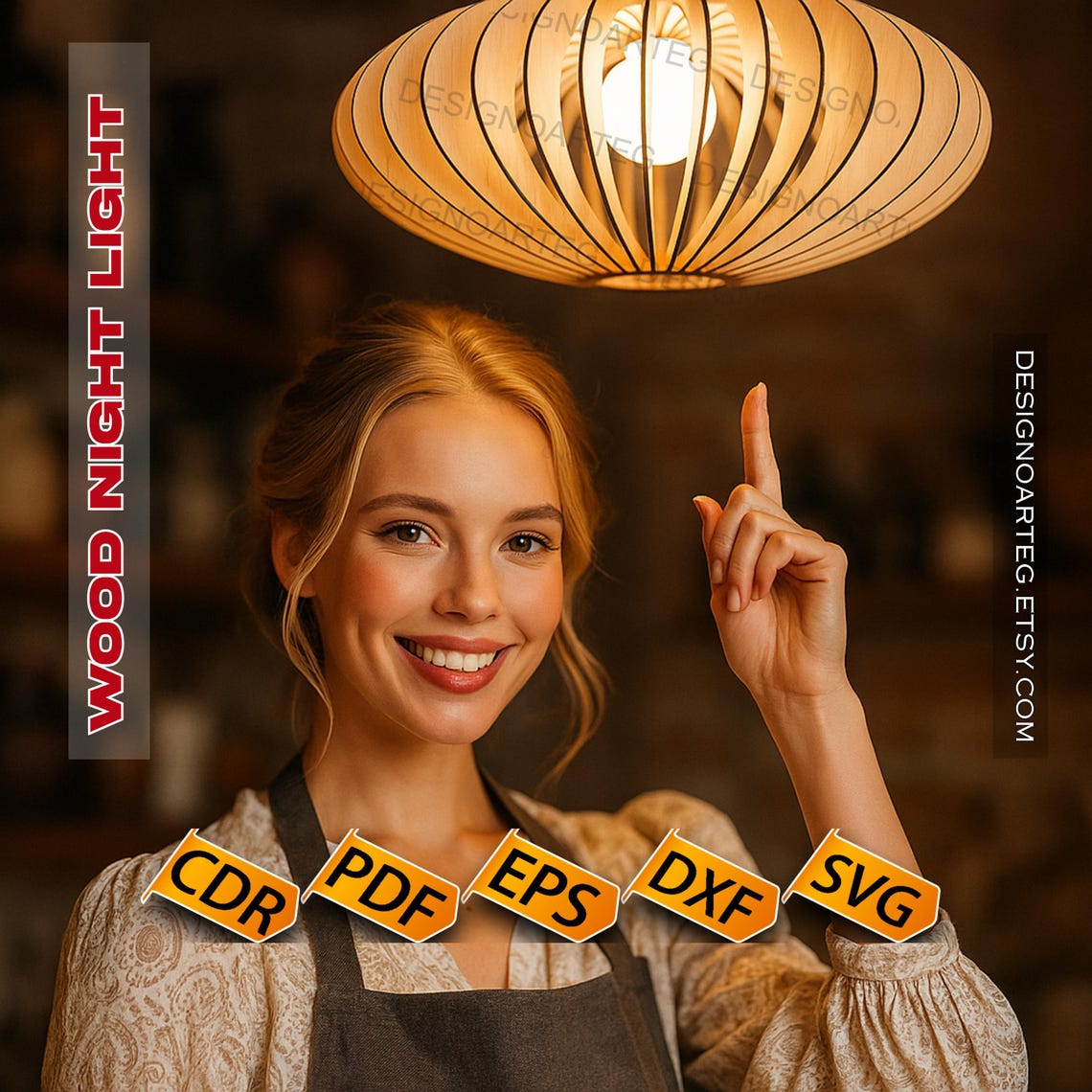 Modern Wood Art | Wooden Lamp Design Template for Laser | Digital ...
