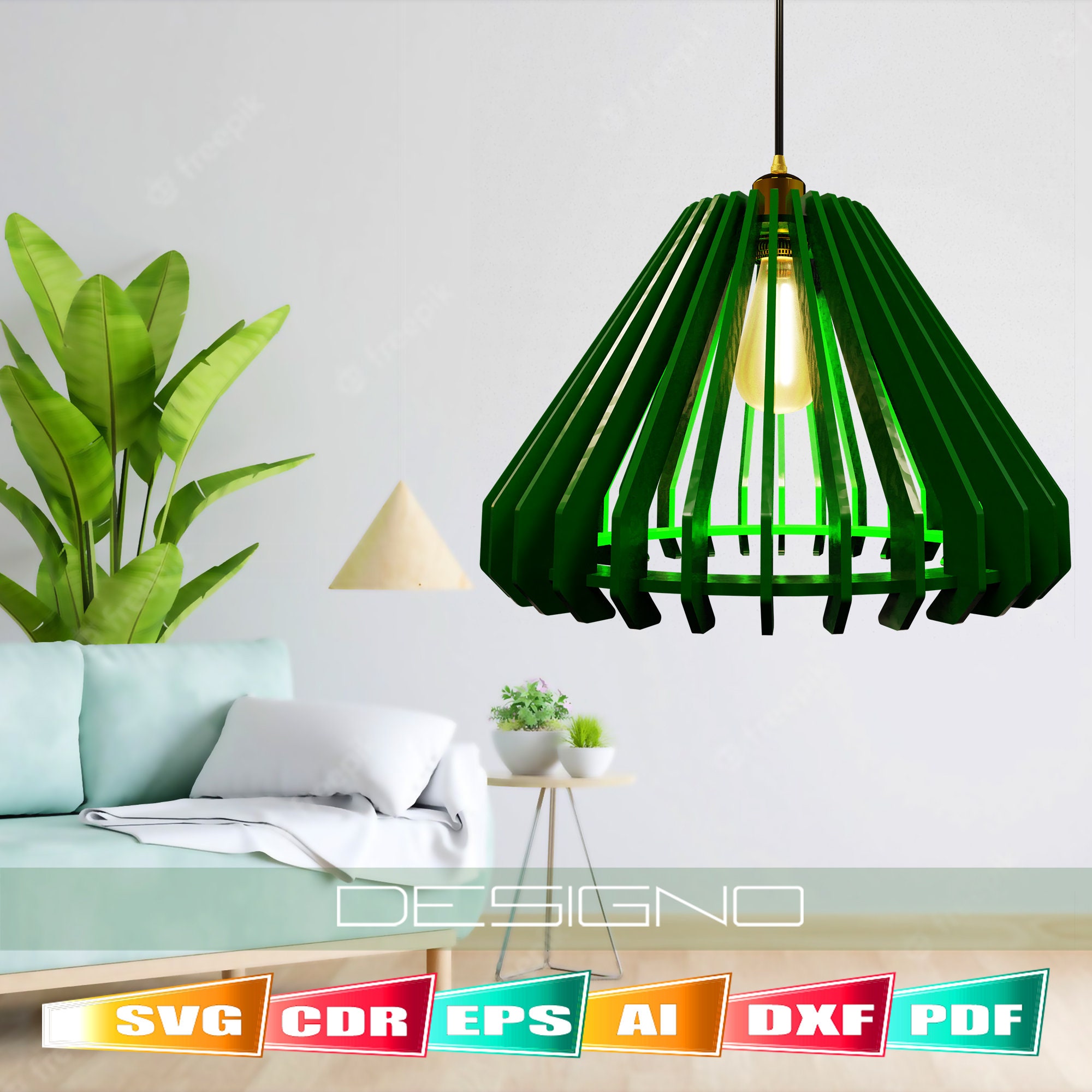 4 Hanging Wooden Chandelier Lamp Shade Pendant Light Template Svg Laser ...