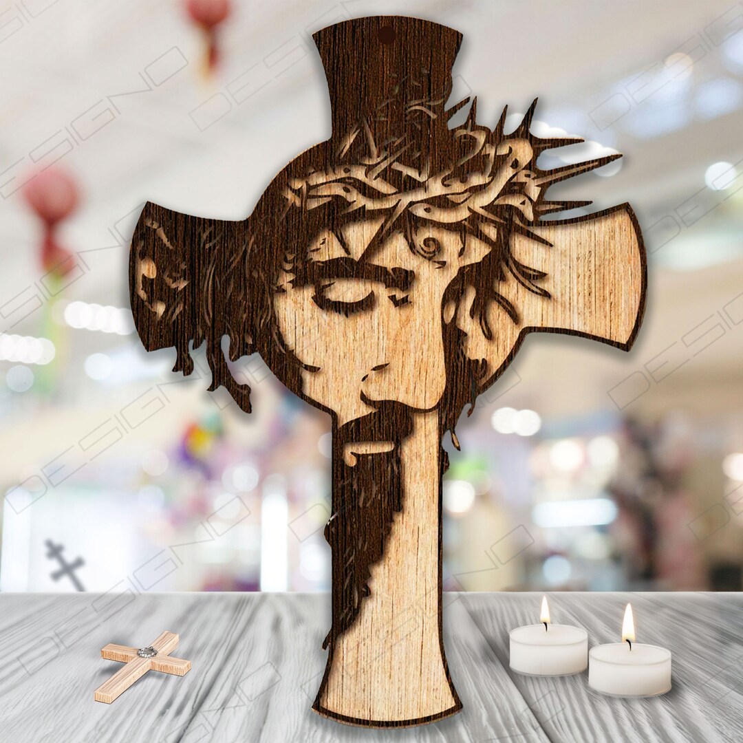 Jesus Cross SVG | Christian Wall Art Laser Cut File for Glowforge ...