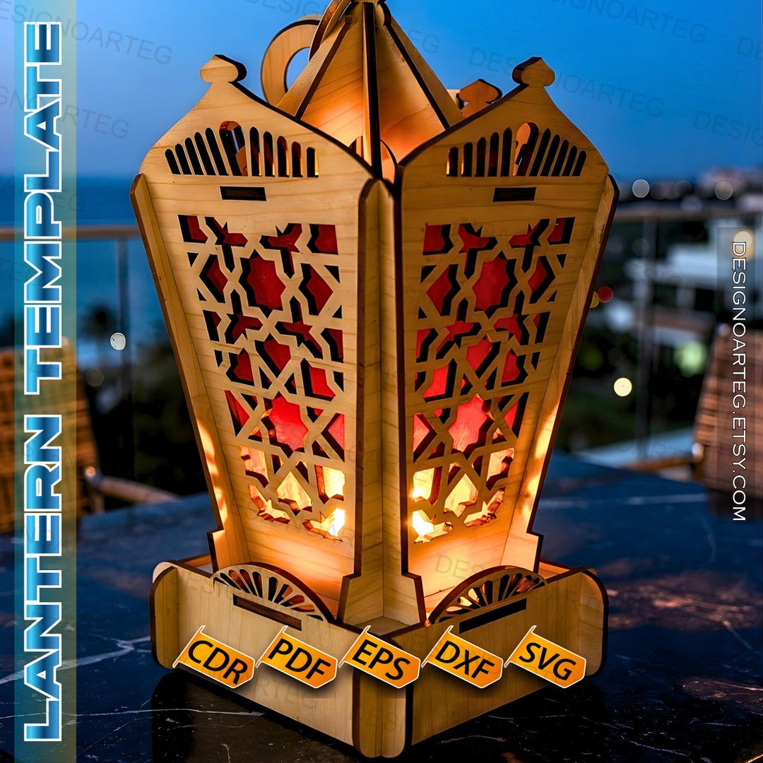 Ramadan Lantern Digital File for Laser Cut Modern Islamic Decor L SVG ...