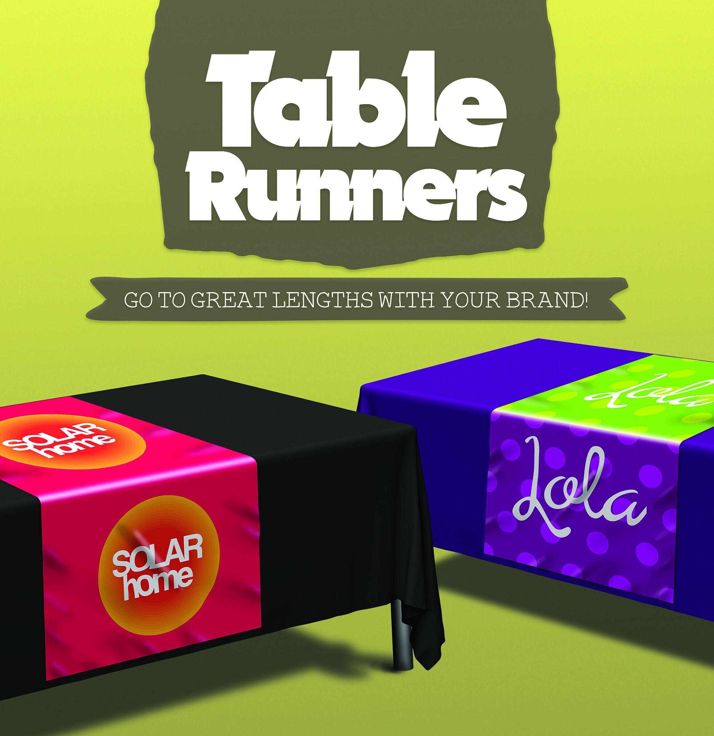 Custom Fabric Table Runner With Logo Full Color All Over - Etsy