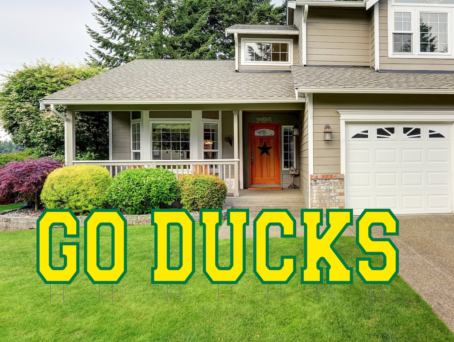 GO DUCKS Letters University of Oregon Ducks Football Yard Card Game Day ...