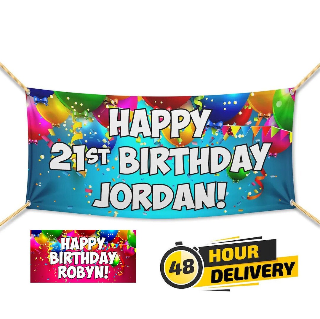 BIRTHDAY BANNER - PERSONALIZED Birthday Vinyl Banners - Weather Proof ...