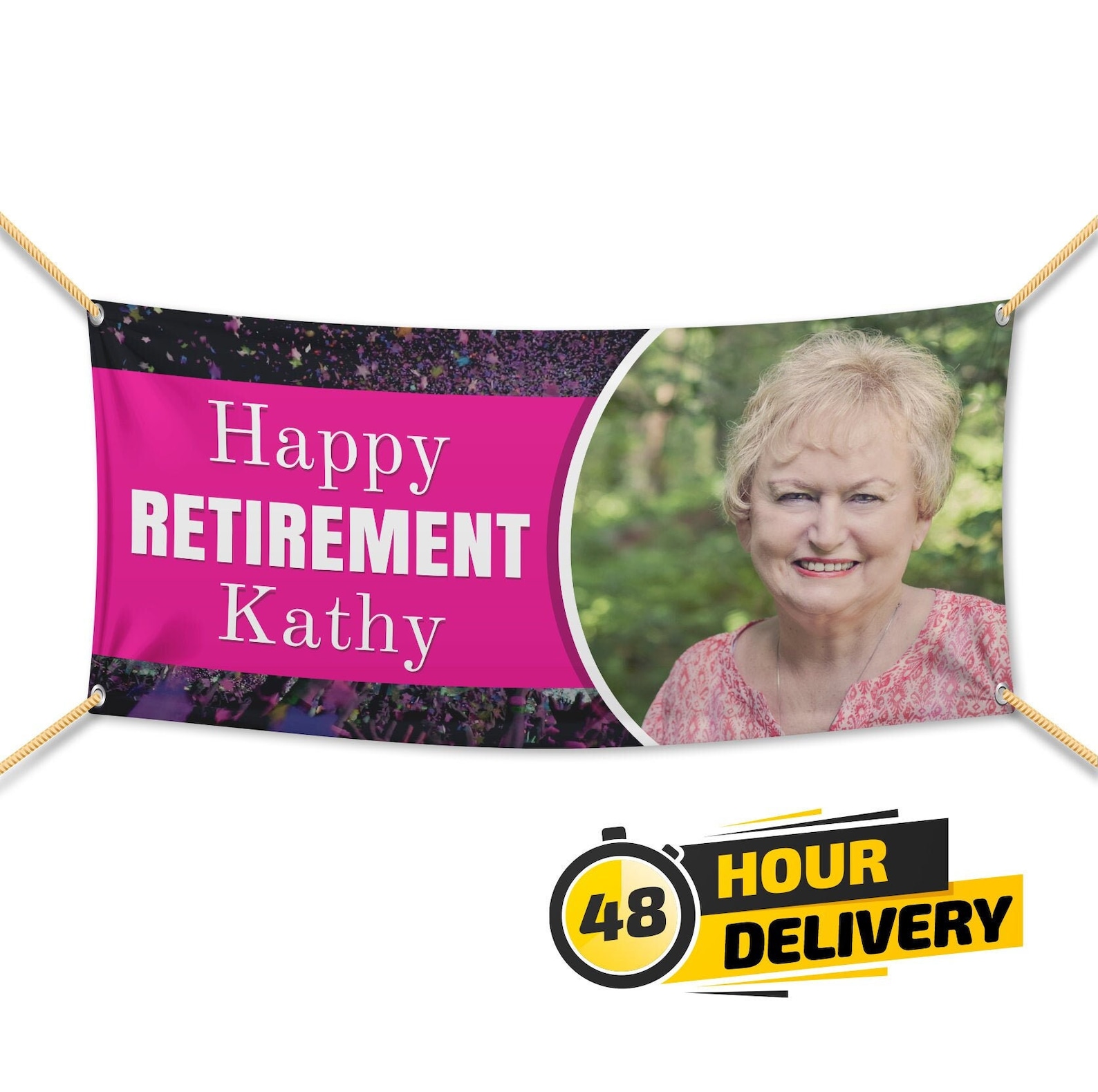 PERSONALIZED RETIREMENT BANNER 13 Oz Vinyl Hemmed With - Etsy