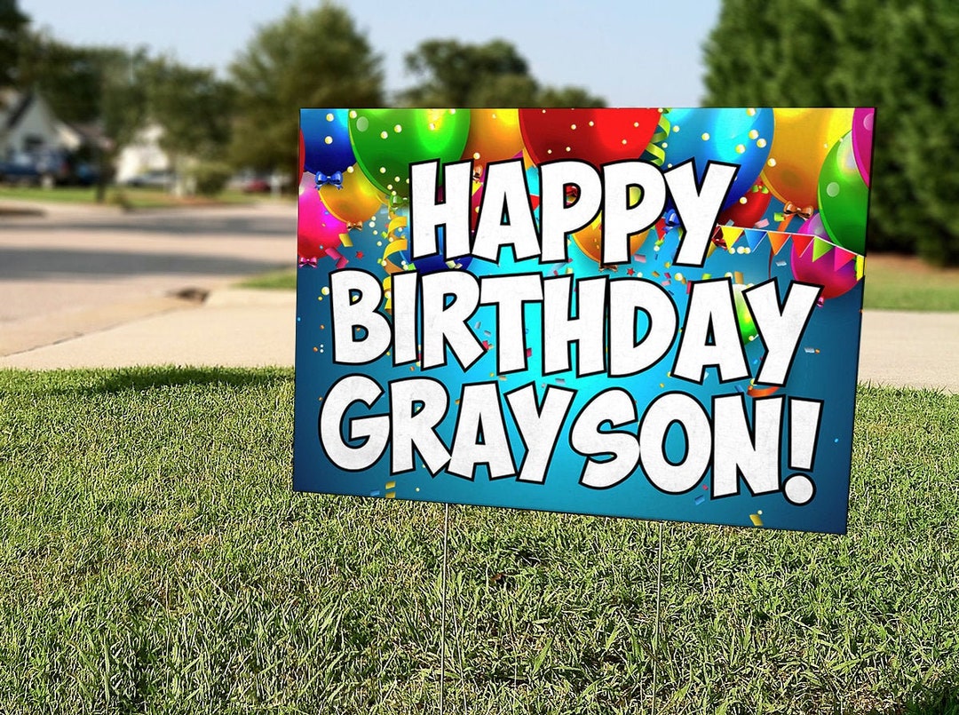 BIRTHDAY YARD SIGNS - Happy Birthday Sign - 24"x18" Birthday Sign ...