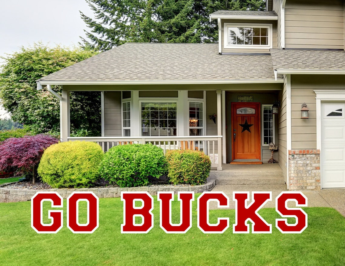 GO BUCKS Yard Letters - Ohio State Buckeyes - Football Yard Card - Game ...