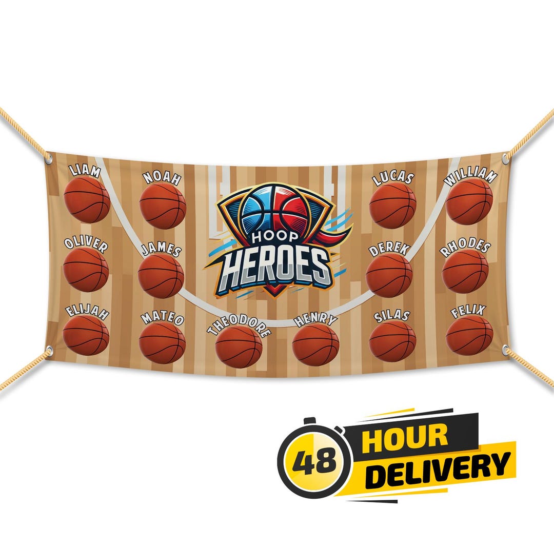 BASKETBALL TEAM BANNER - Youth Team Banner - Sports Banner - Waterproof ...
