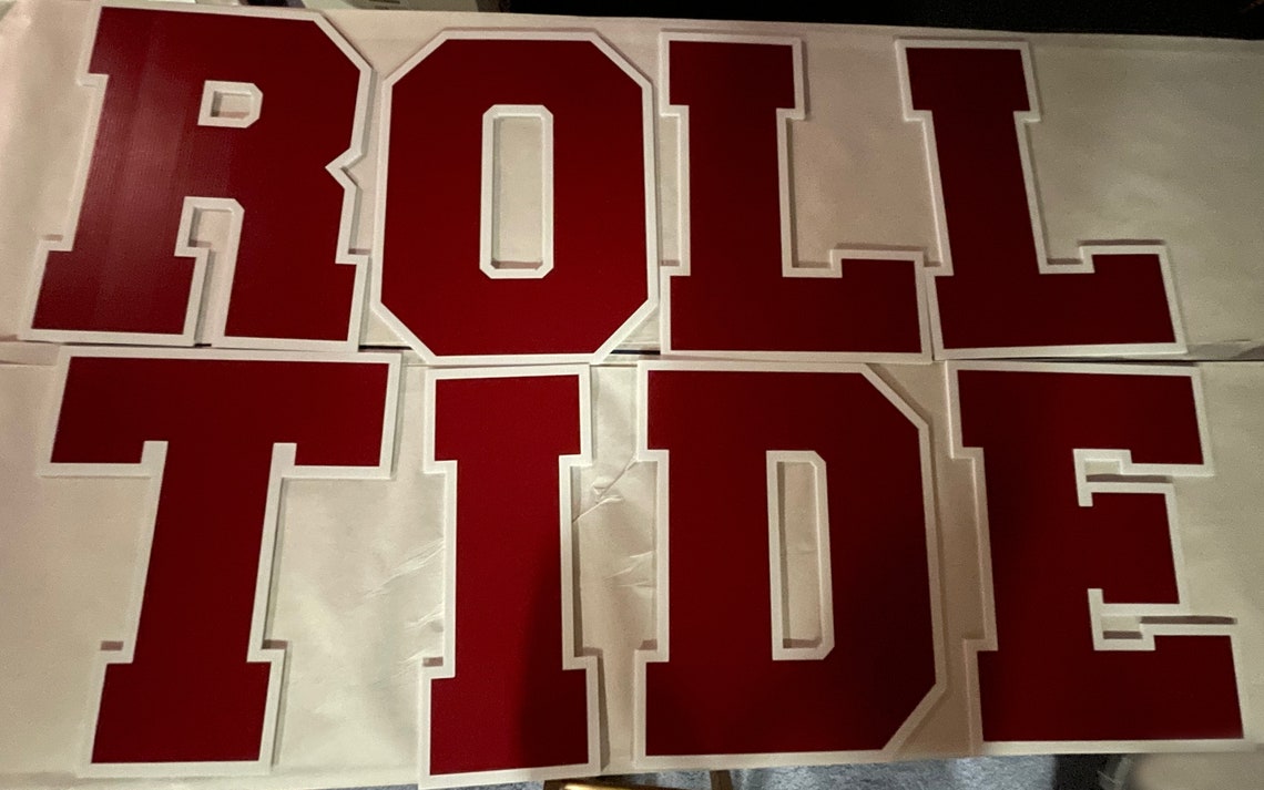 ROLL TIDE YARD Letters Alabama Crimson Tide Football Yard - Etsy