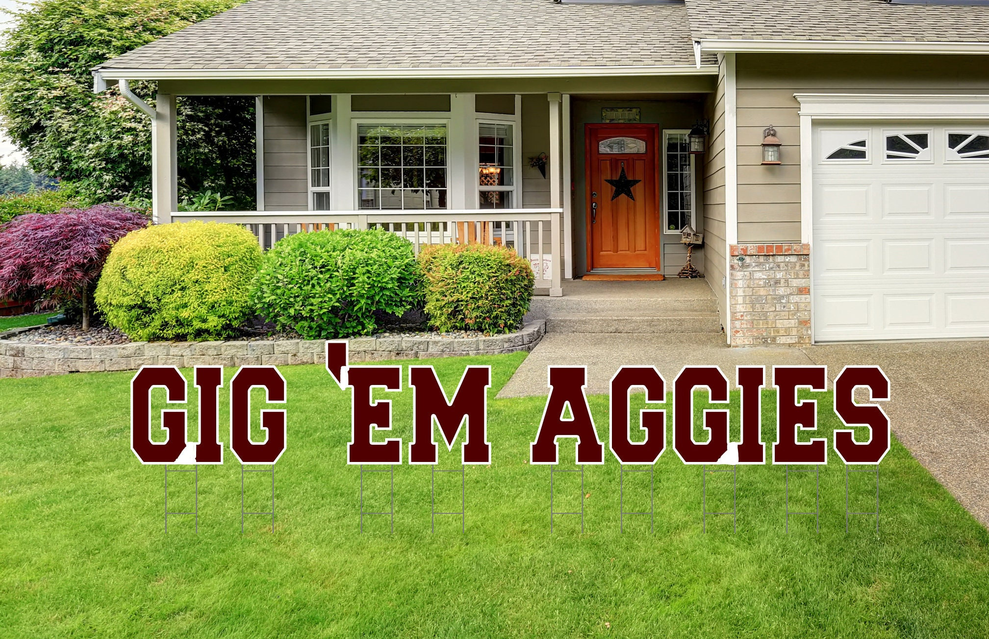 GIG 'EM AGGIES Yard Letters Texas A&M University Aggies - Etsy
