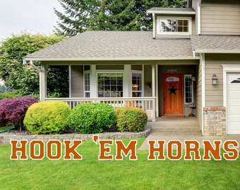HOOK 'EM HORNS Yard Letters Texas Longhorns Tigers - Etsy