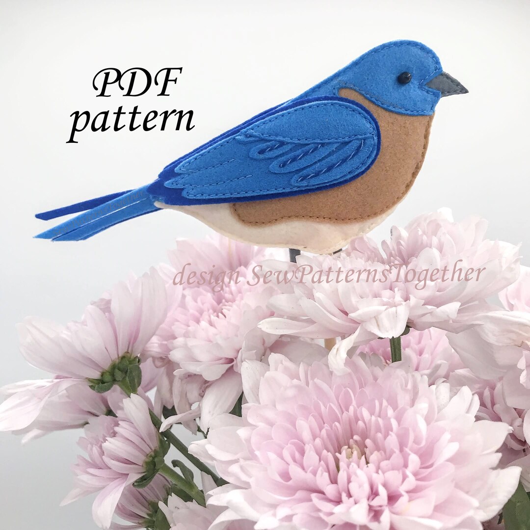 Bluebird Pattern PDF, Blue Bird, Felt Bird, Ornament, Topper, Christmas ...