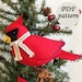 Cardinal Sewing Pattern PDF, Felt Ornament, Christmas Tree Ornament ...