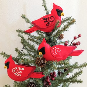DIY Felt Cardinal Bird Ornaments, Craft Kits, DIY Kits, Christmas Tree ...