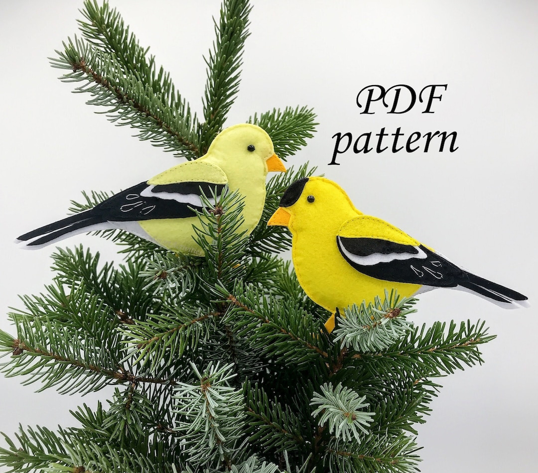Goldfinch Bird Pattern PDF Felt Bird Ornament Topper - Etsy