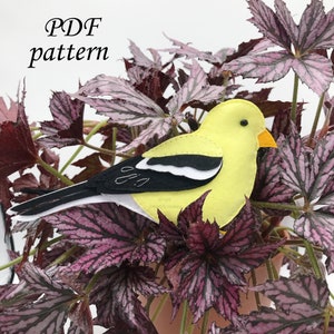 Goldfinch Bird Pattern PDF, Felt Bird, Ornament, Topper, Christmas Tree ...
