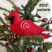 Cardinal Sewing Pattern PDF, Felt Ornament, Christmas Tree Ornament ...