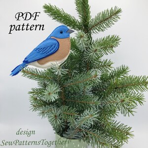Bluebird Pattern PDF, Blue Bird, Felt Bird, Ornament, Topper, Christmas ...