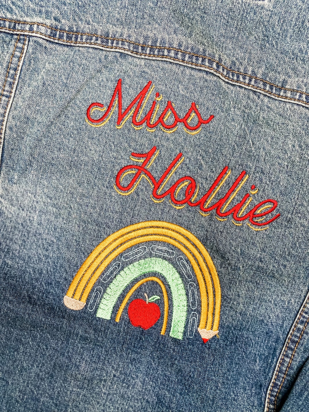 Classic Teacher Embroidered Jacket - Etsy