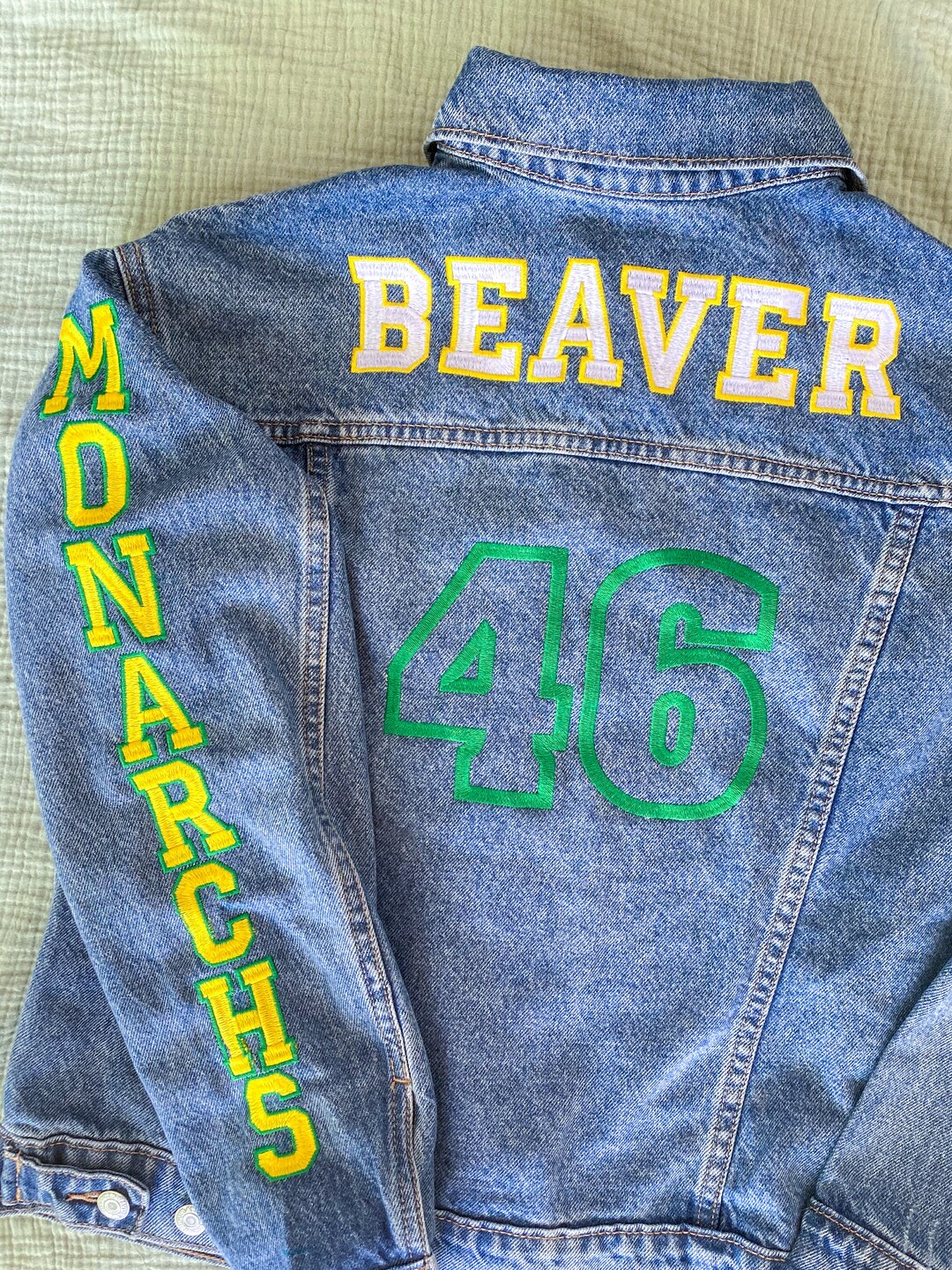 Adult Custom Embroidered Jean Jacket - Etsy